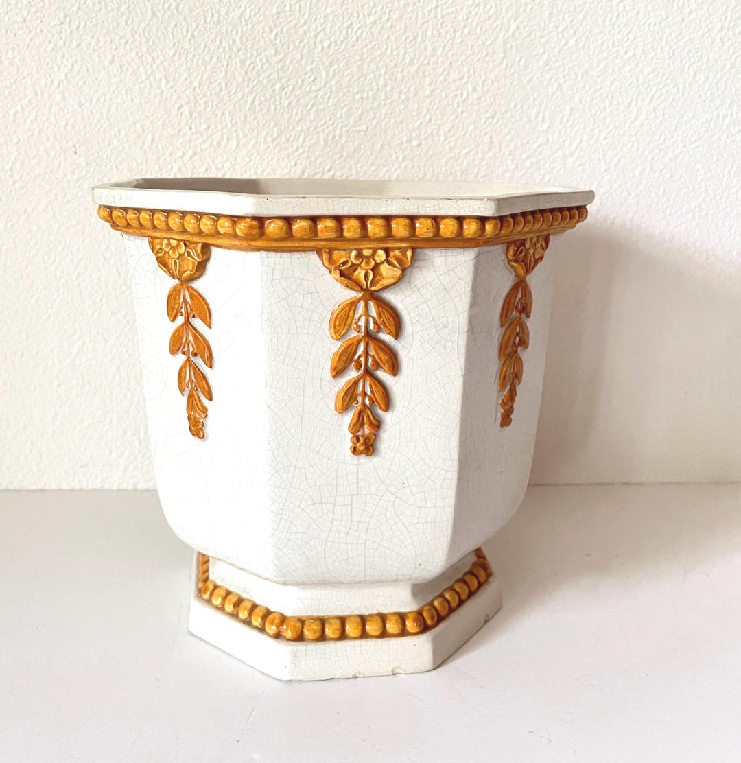 Vintage Traditional Ceramic Cachepot Planter Bassano Italy Pottery - Etsy