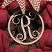 Wooden Monogram Letter in Circle Frame Large or Small, Unfinished ...