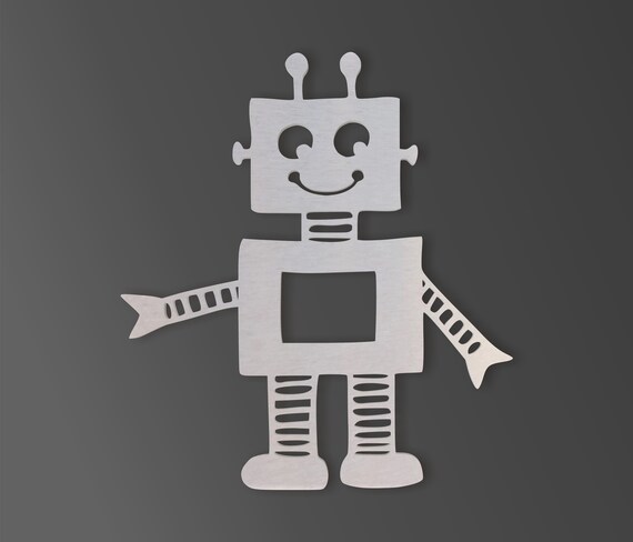 Metal Wall Art Metal Robot Sign Kids Room Decor Robot Decor - Etsy
