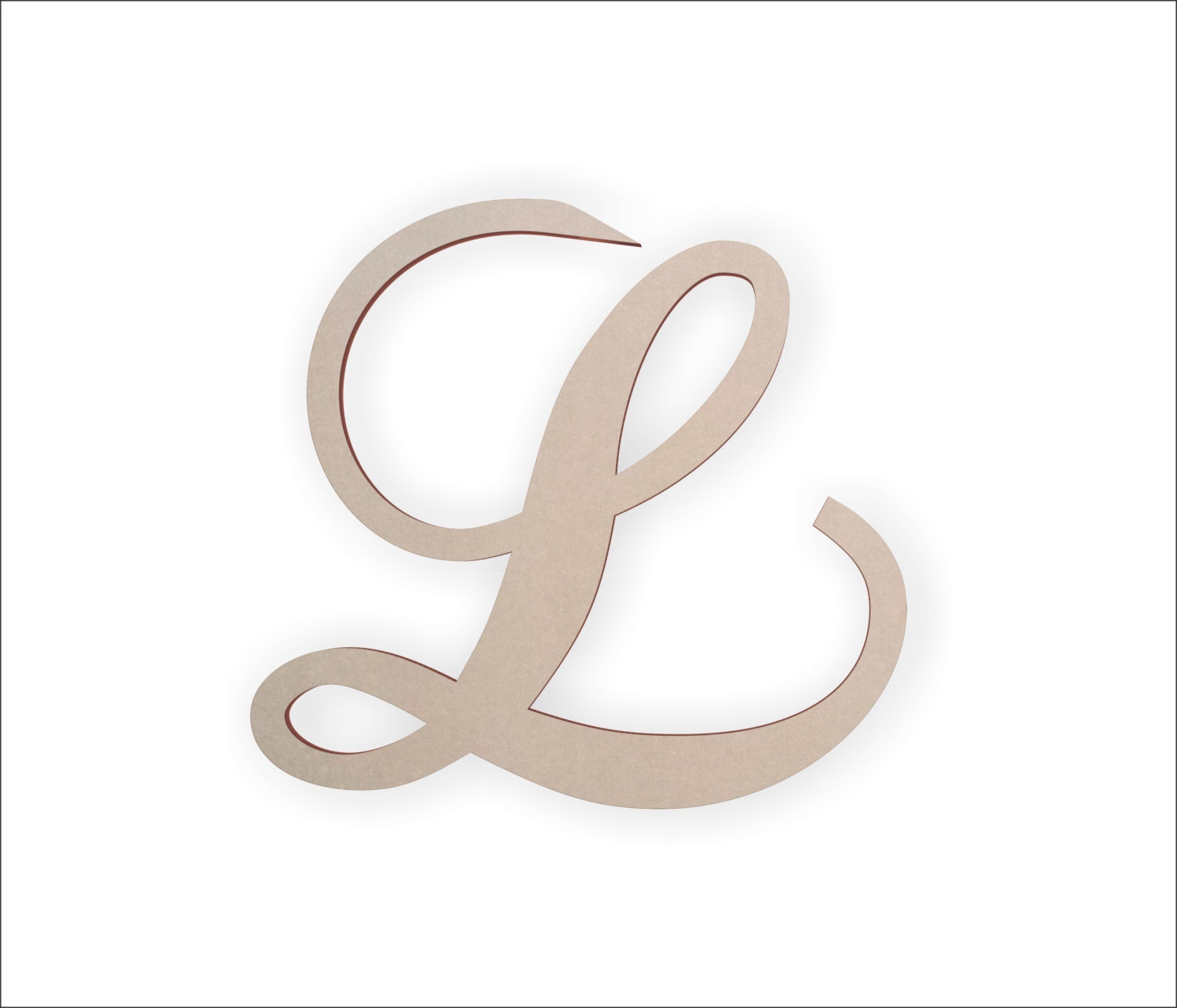 Wreath Wooden Letter Large or Small Unfinished Cursive - Etsy