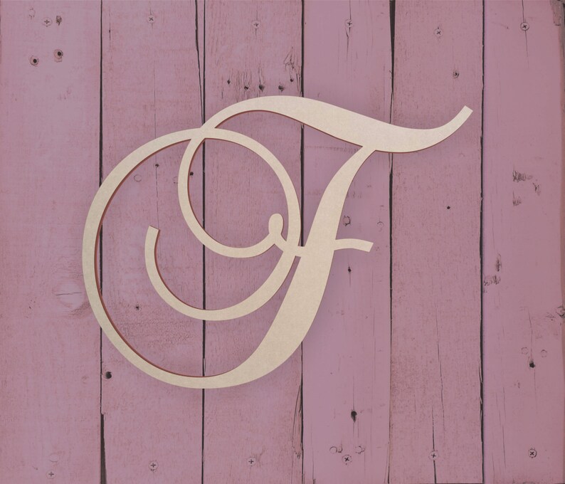 Wooden Monogram Letter Large or Small Unfinished Cursive | Etsy