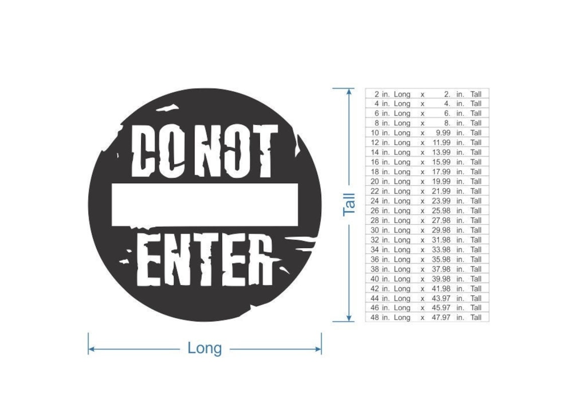 Metal Wall Art Metal Do Not Enter Sign Metal Cutout Wall - Etsy