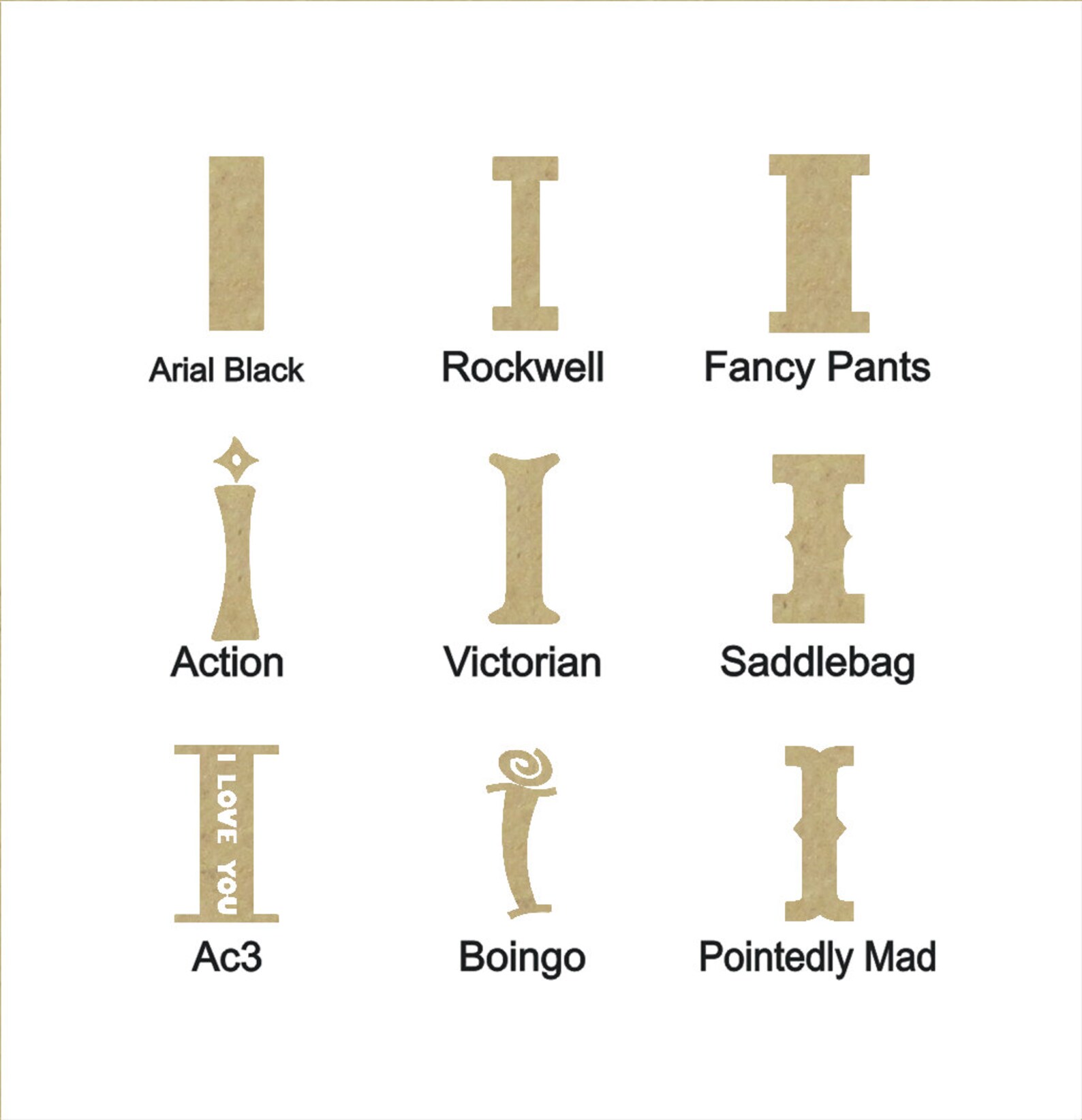 Wooden Letter I Large or Small Unfinished Unpainted | Etsy