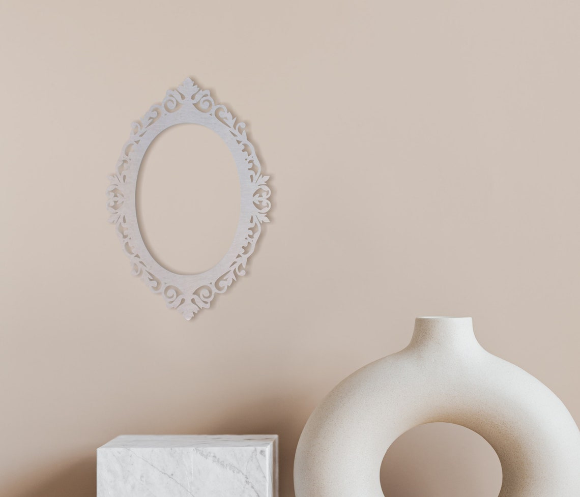 Metal Wall Art Metal Oval Frame Cutout Decorative Frame - Etsy