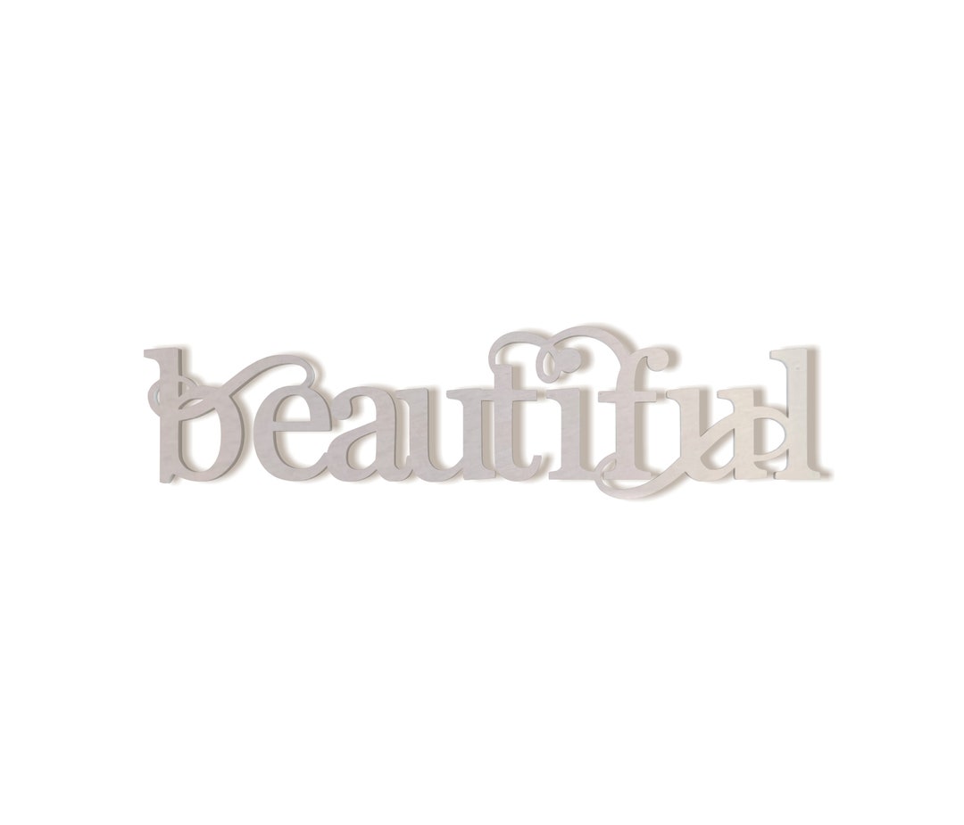 Metal Wall Art Wall Decor Word Art "beautiful" - Cutout, Home Decor ...