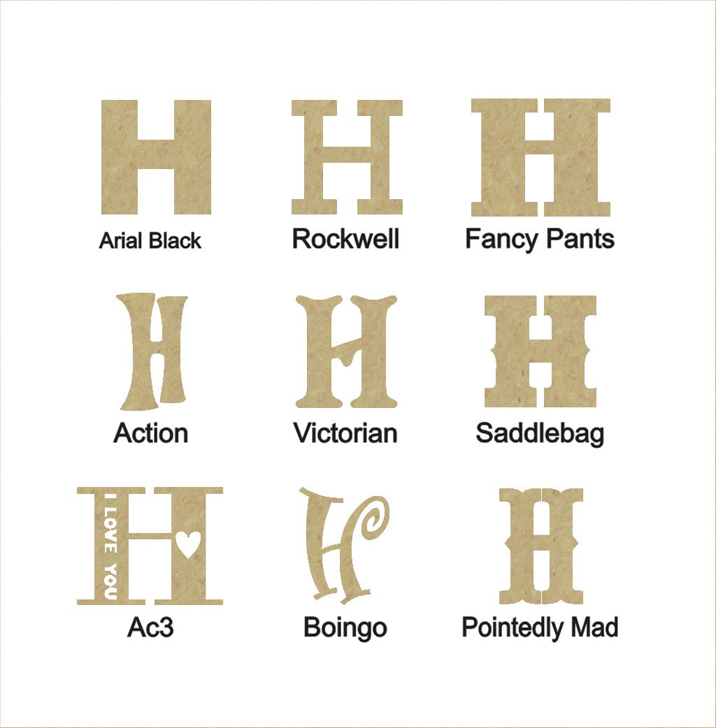 Wooden Letter H Large or Small Unfinished Unpainted | Etsy