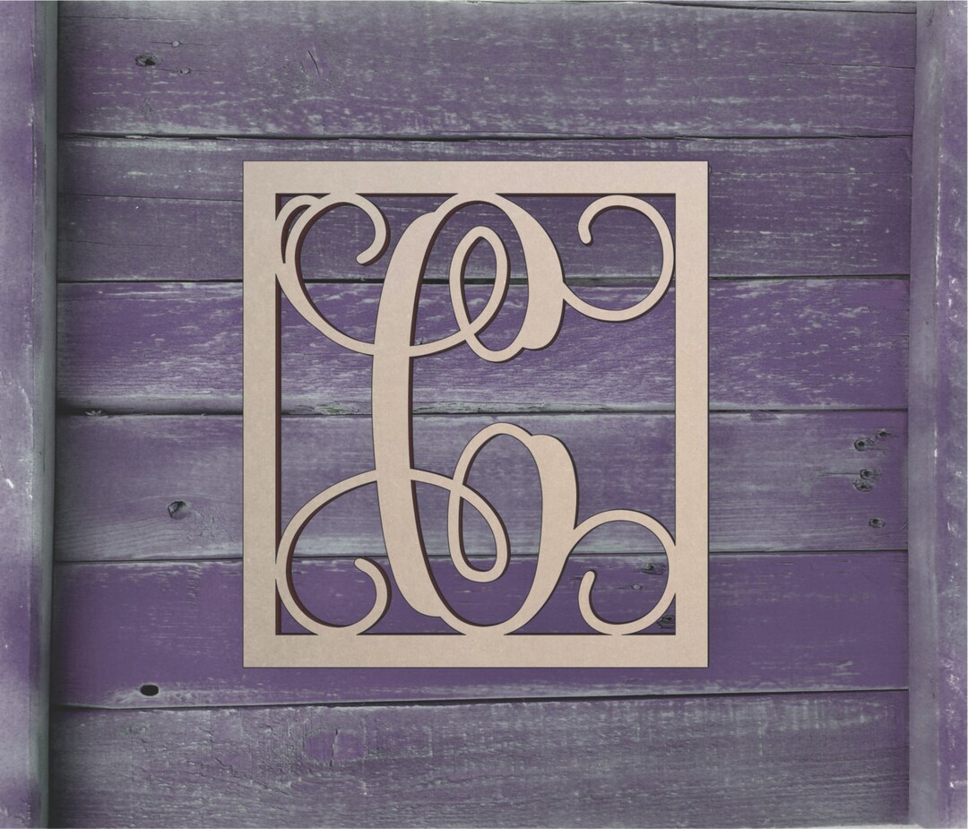 Frame Wooden Monogram Letter - Large or Small, Unfinished, Cursive ...