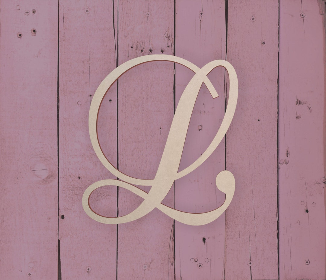 Wooden Monogram Letter Large or Small, Unfinished, Cursive Wooden ...