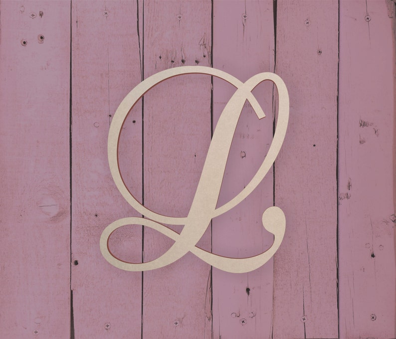 Wooden Monogram Letter Large or Small Unfinished Cursive - Etsy