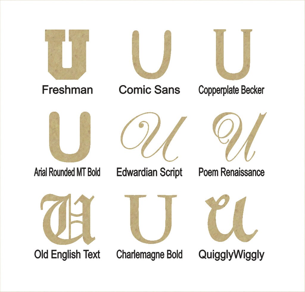 Wooden Letter U Large or Small Unfinished Unpainted | Etsy