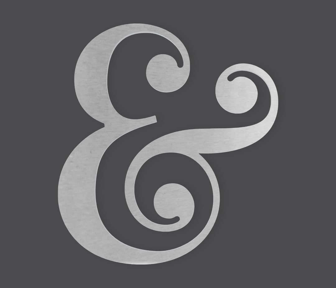 Metal Sign Cursive Swirly Ampersand, Metal Cutout, Wall Art, Home Decor ...