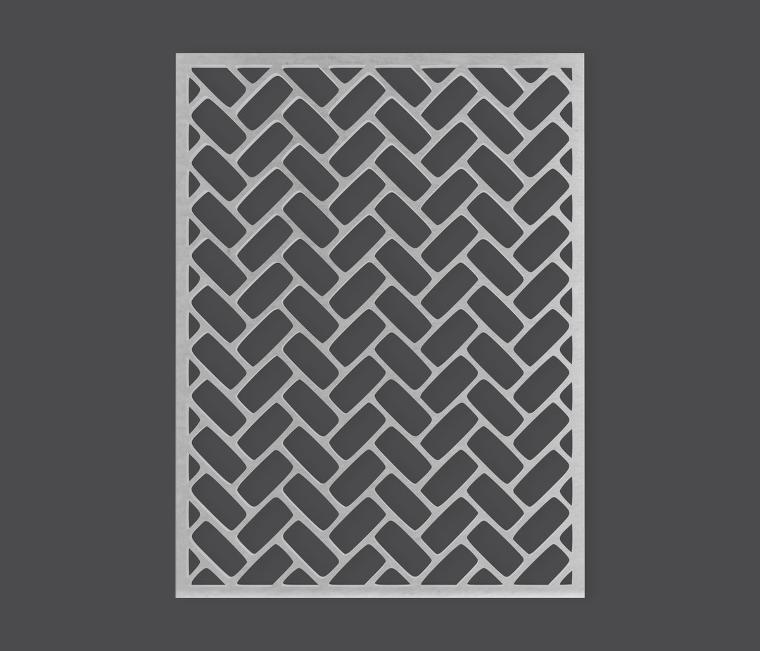 Fishbone Metal Wall Art - Laser Cut Raw Steel Lattice Panel - Etsy