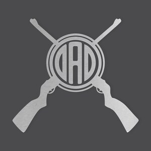 Metal Wall Art Rifle Cross Three Letter Circle Monogram - Door Hanger ...
