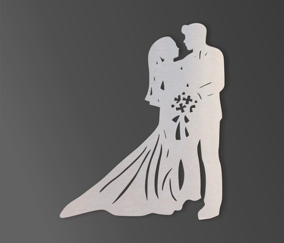 Metal Wall Art Metal Sign Bride and Groom Metal Cutout Wall - Etsy