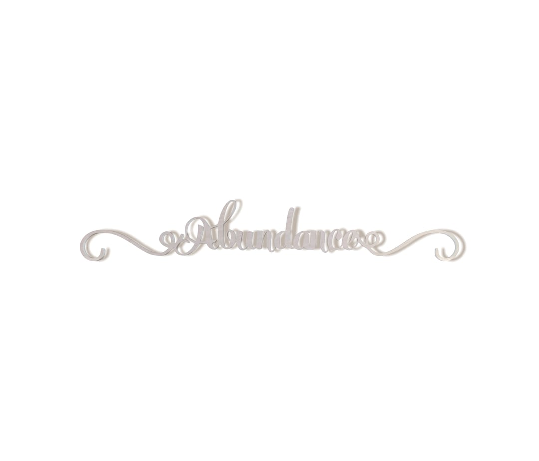 Metal Wall Art Abundance Wall Script Decor Word - Religious Decor Cutout, Abundance Word Art ...