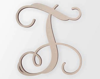 Wooden Letters for Wall Art Script Letter for Door Cursive | Etsy