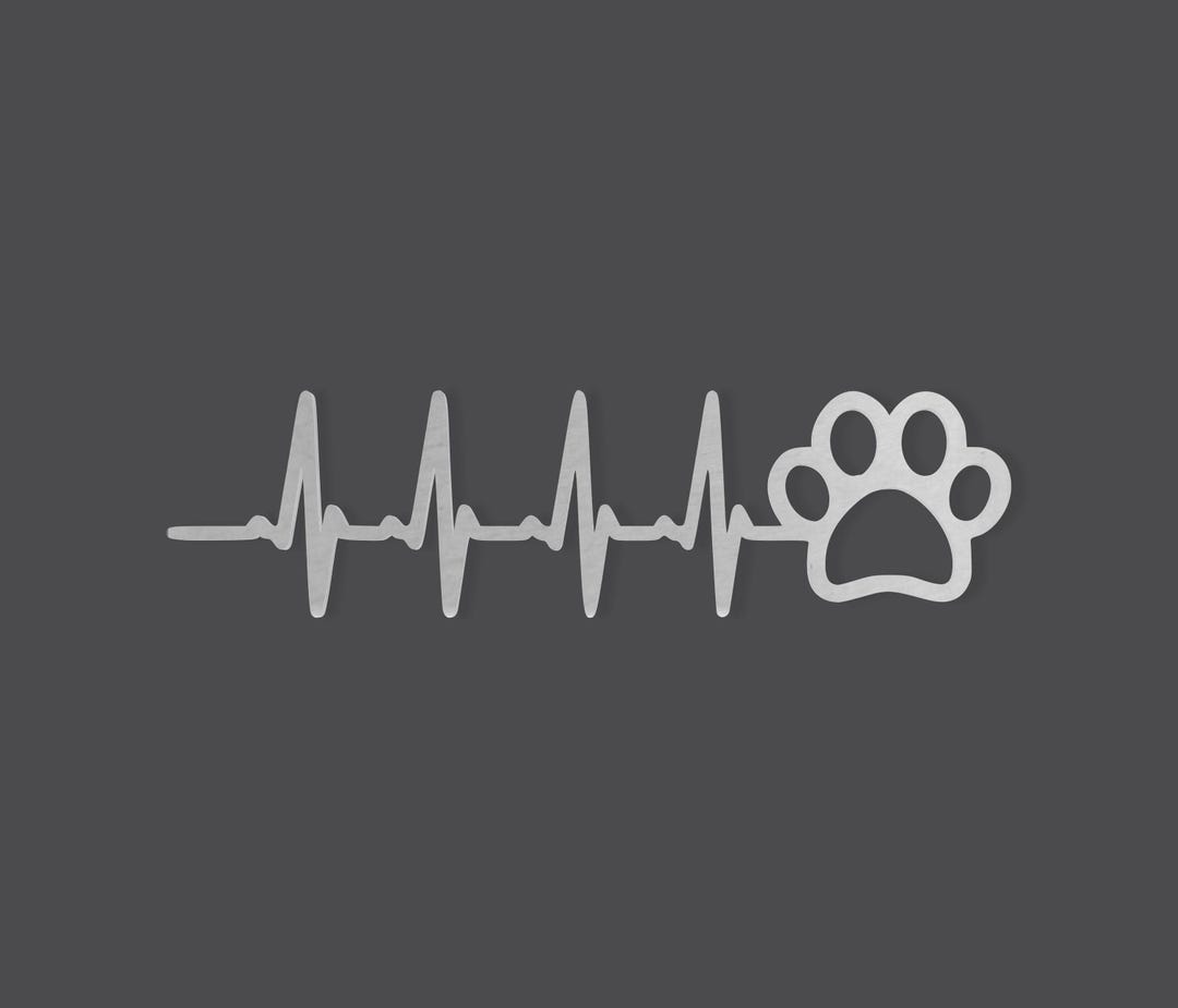 Heartbeat Paw Print Metal Wall Art - Unfinished Home Decor - Etsy
