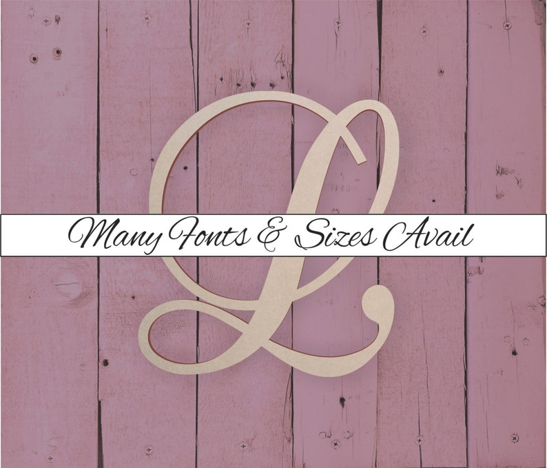 Wooden Monogram Letter Large or Small Unfinished Cursive - Etsy
