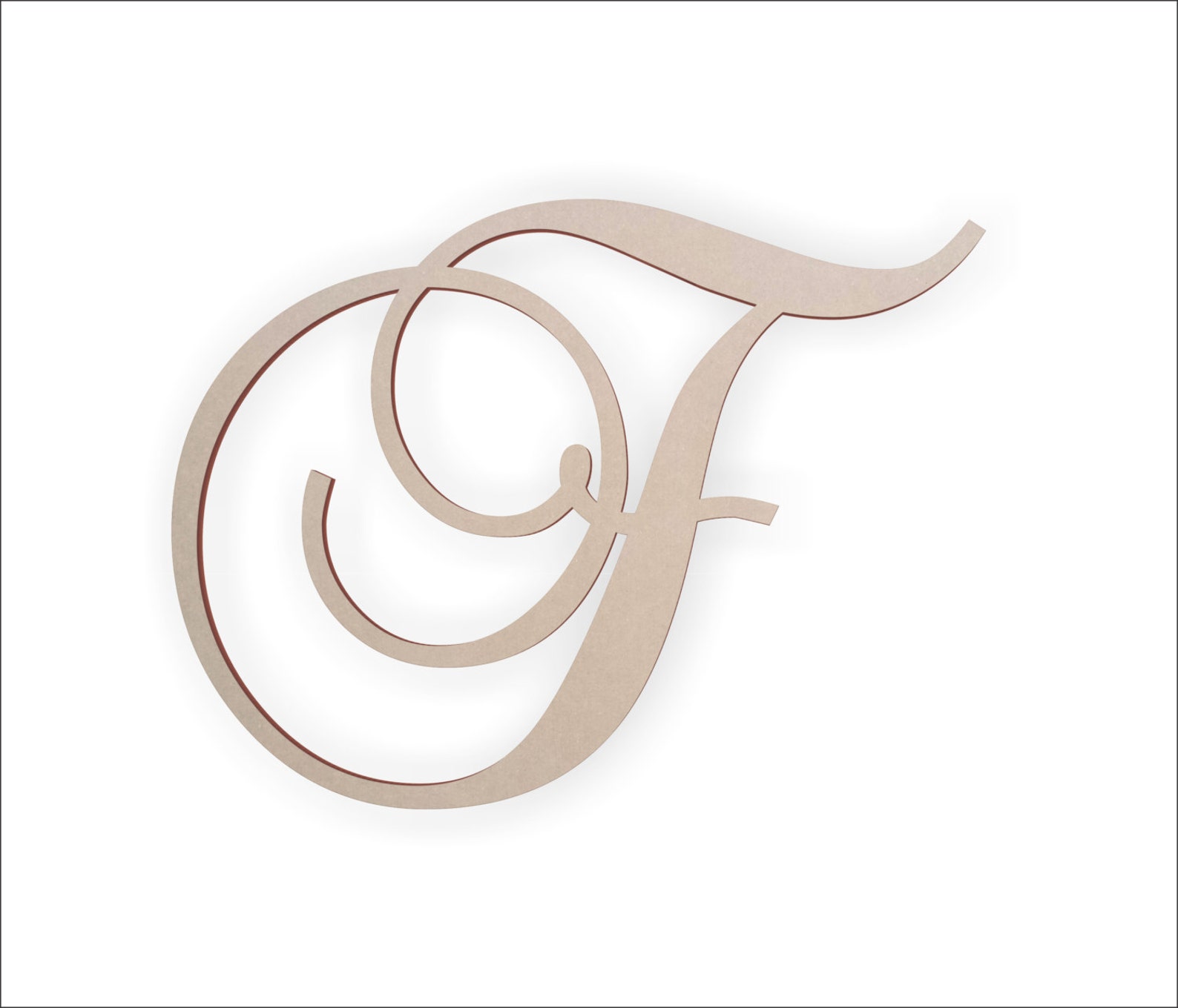 Wooden Monogram Letter Large or Small Unfinished Cursive | Etsy