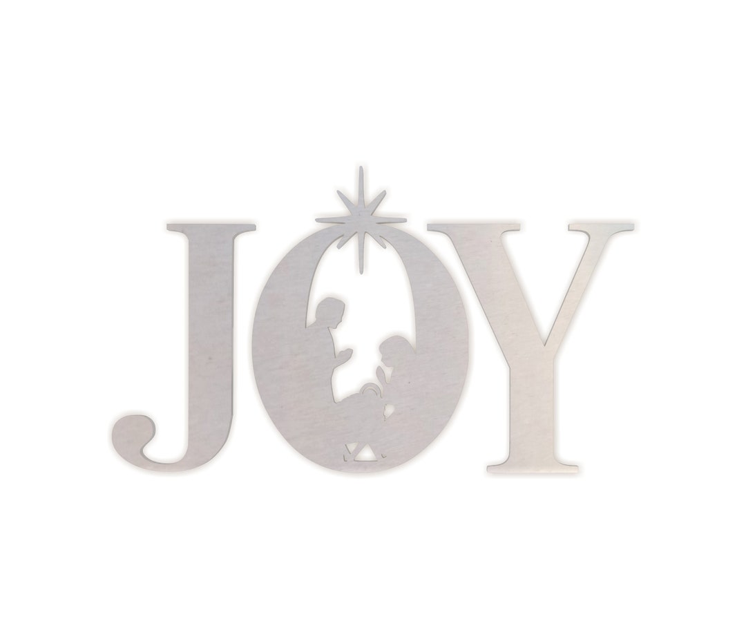 Metal Sign "joy With Manger Scene in the (o)" - Cutout, Wall Art, Home ...