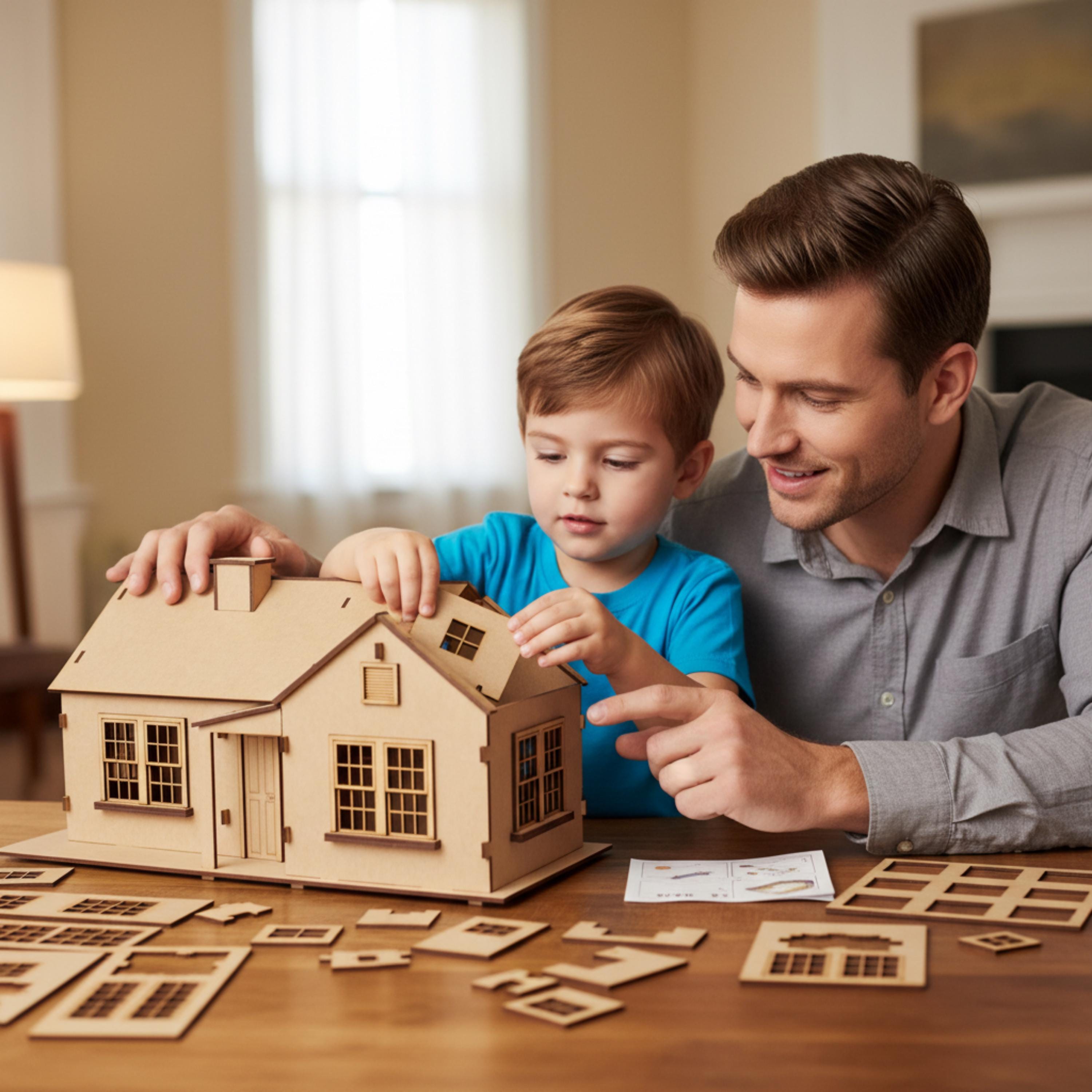 Paintable 3D Miniature House Kit: DIY Assembly for Kids & Hobbyists, 19 ...