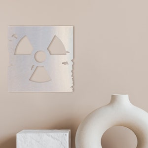 Metal Wall Art Metal Radiation Sign, Metal Cutout, Wall Art, Home Decor ...