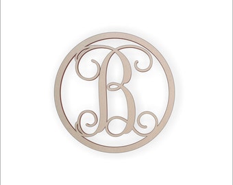 Wooden Monogram Letter b Large or Small, Unfinished, Cursive Wooden ...