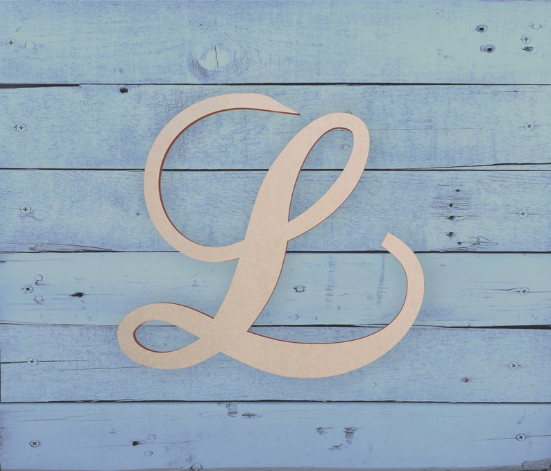 Wreath Wooden Letter Large or Small Unfinished Cursive - Etsy