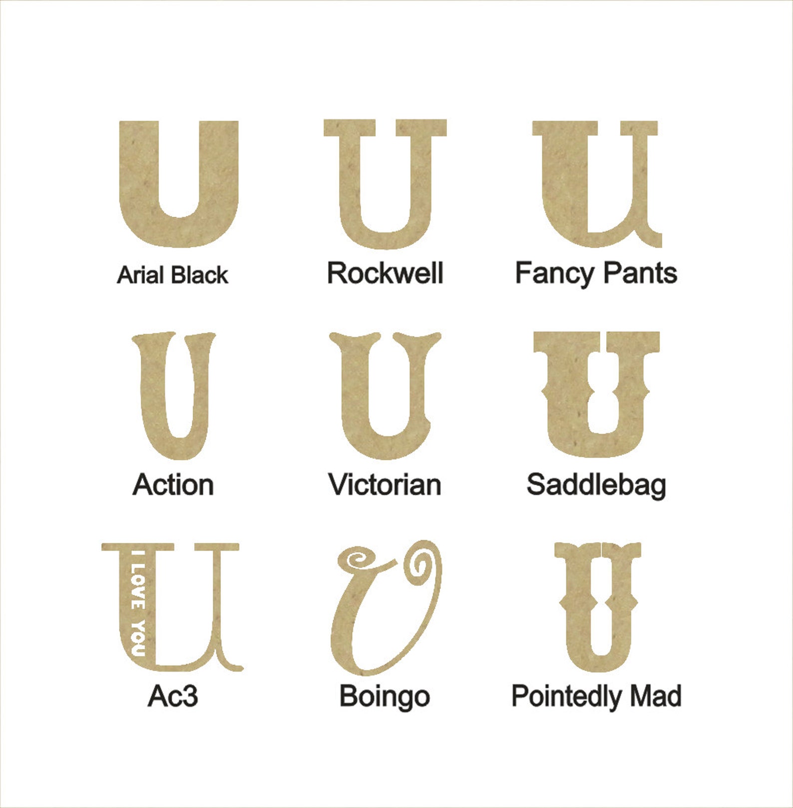 Wooden Letter U Large or Small Unfinished Unpainted - Etsy