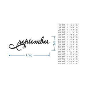 Metal September Word Cutout: Unfinished Steel Wall Art - Etsy
