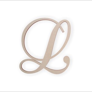Wooden Monogram Letter Large or Small, Unfinished, Cursive Wooden ...