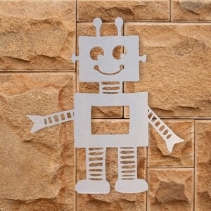 Metal Wall Art Metal Robot Sign, Kids Room Decor, Robot Decor, Metal ...