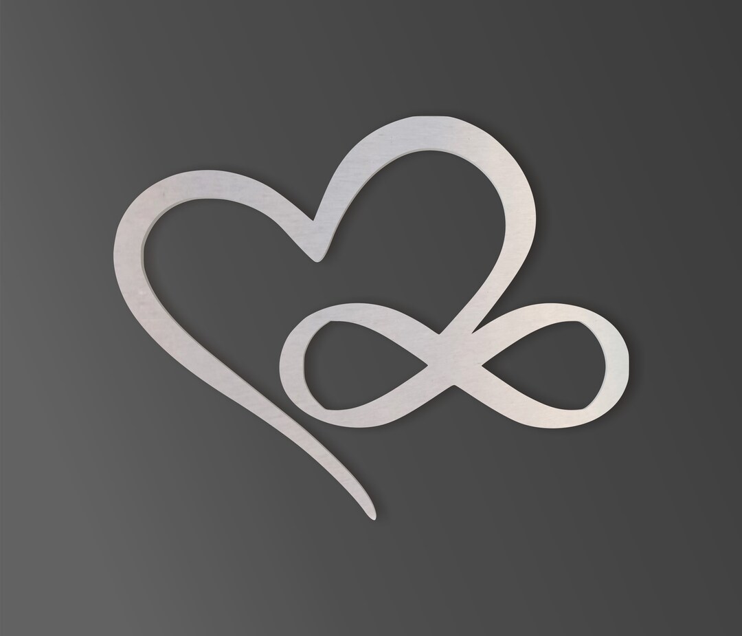 Metal Wall Art, Metal Sign Infinity Heart - Metal Cutout, Wall Art ...
