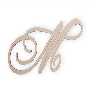 Elegant Wooden Letter - Large or Small, Unfinished, Cursive Wooden ...