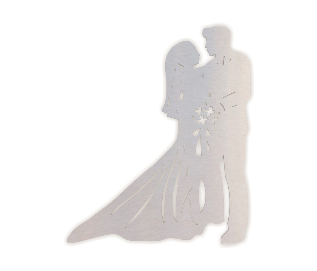 Metal Wall Art Metal Sign Bride and Groom , Metal Cutout, Wall Art ...