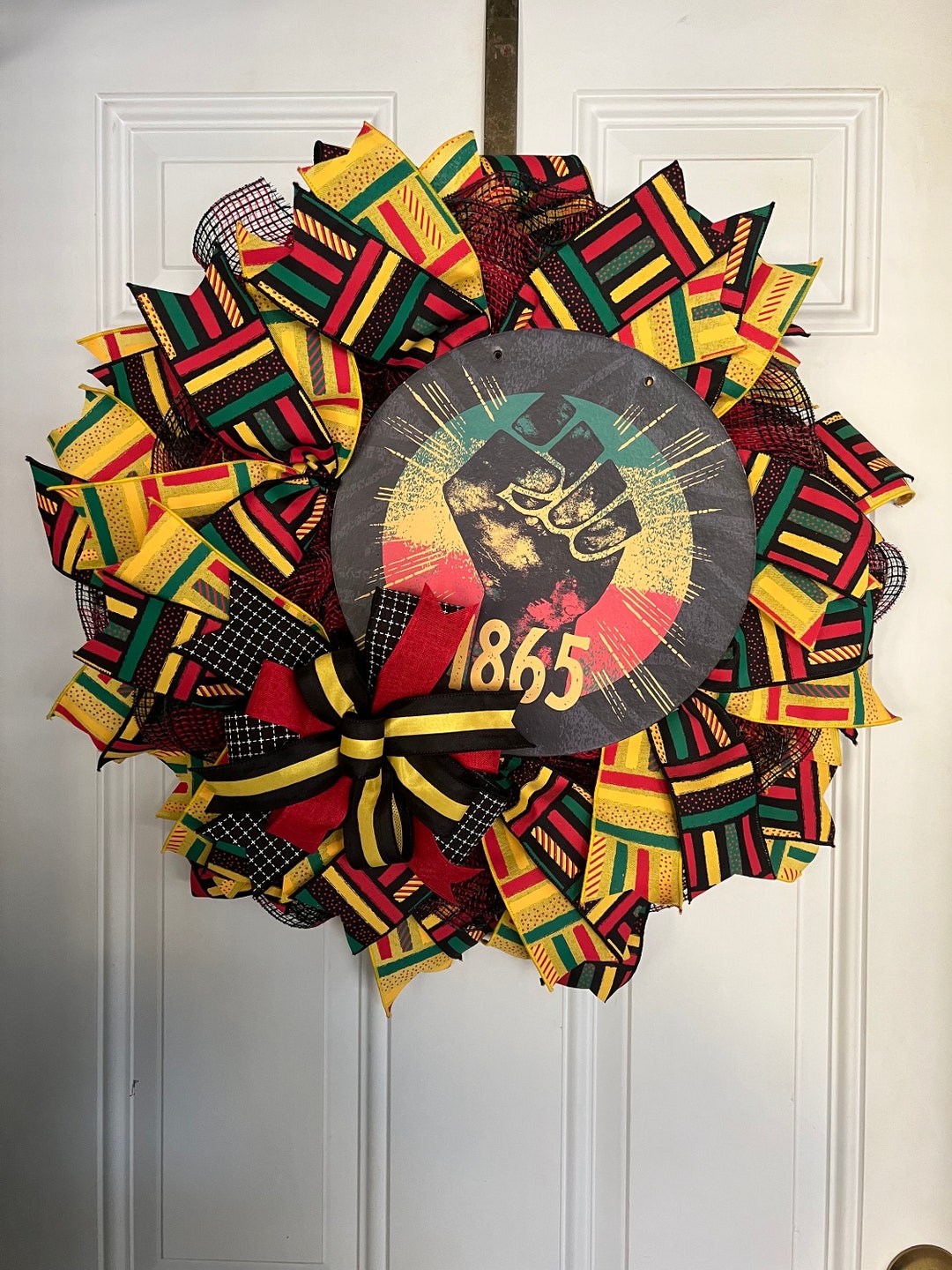 Juneteenth Wreath, Black History Wreath, Deco Mesh Wreath, Melanin ...