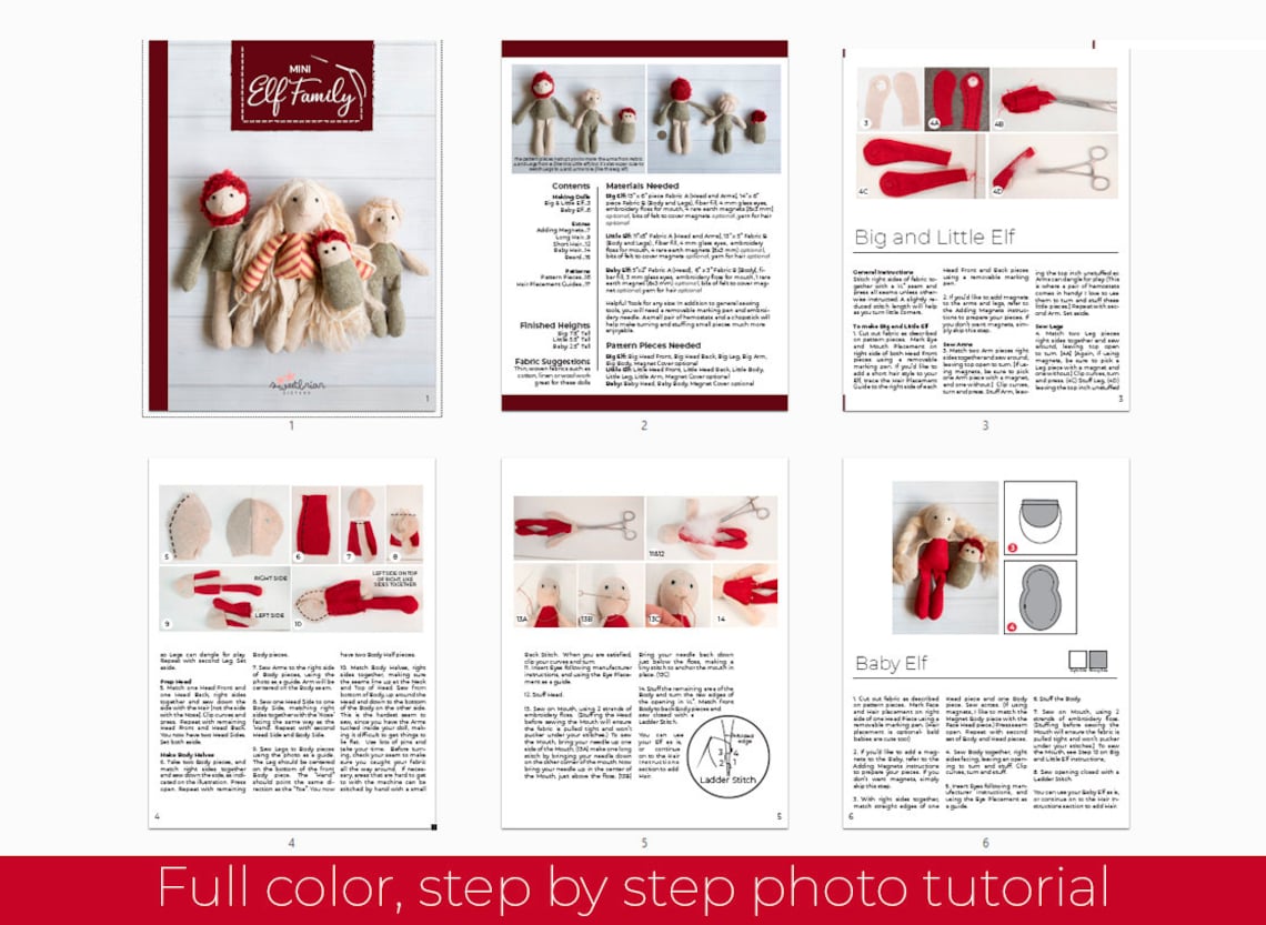 Miniature Doll Clothing Sewing Pattern Set Tutorial DIY - Etsy