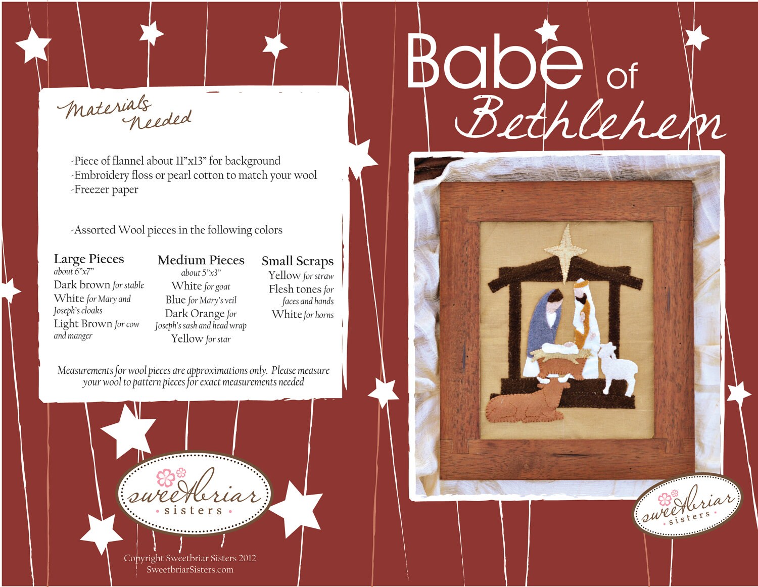 Nativity Applique Pattern Wool Applique Christmas Sewing - Etsy