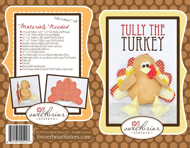 Turkey PDF Sewing Pattern | Thanksgiving Softie | Stuffed Animal | Diy ...