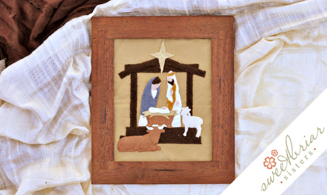 Nativity Applique Pattern, Wool Applique, Christmas Sewing Pattern ...