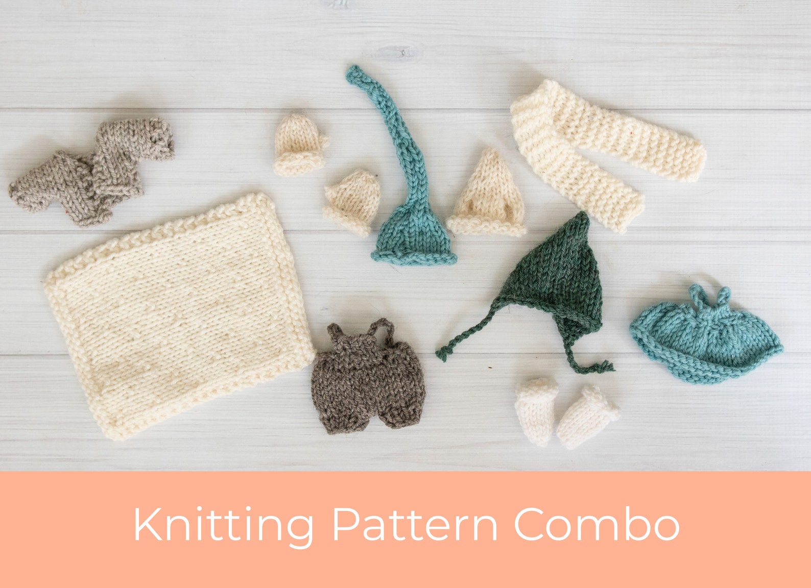 Miniature Knitting Pattern Combo Set Tutorial Dollhouse Digital ...
