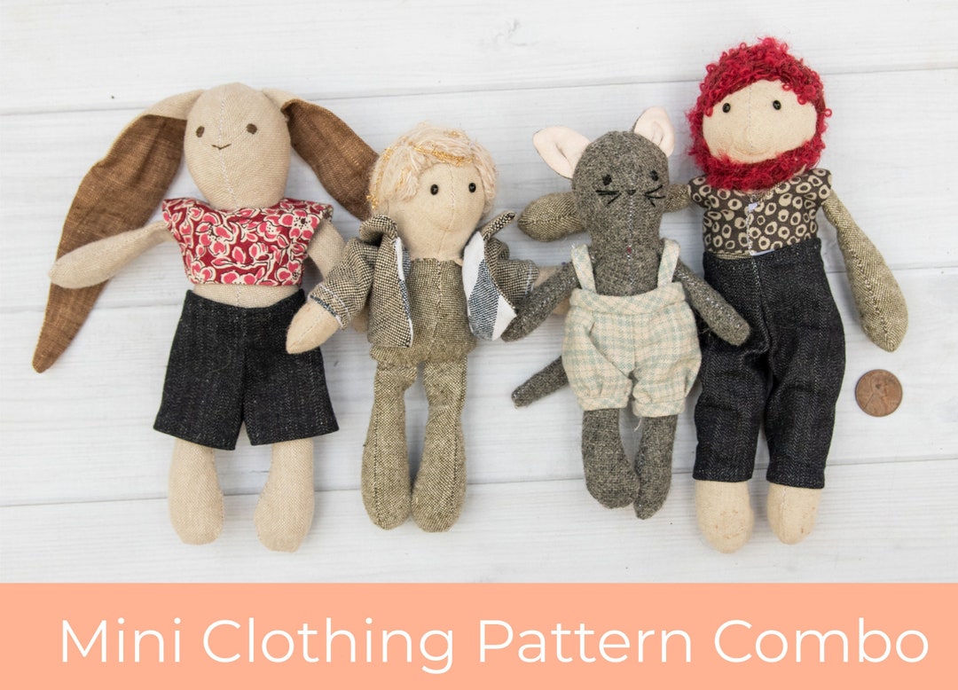 Miniature Doll Clothing Sewing Pattern Set Tutorial DIY Dollhouse ...