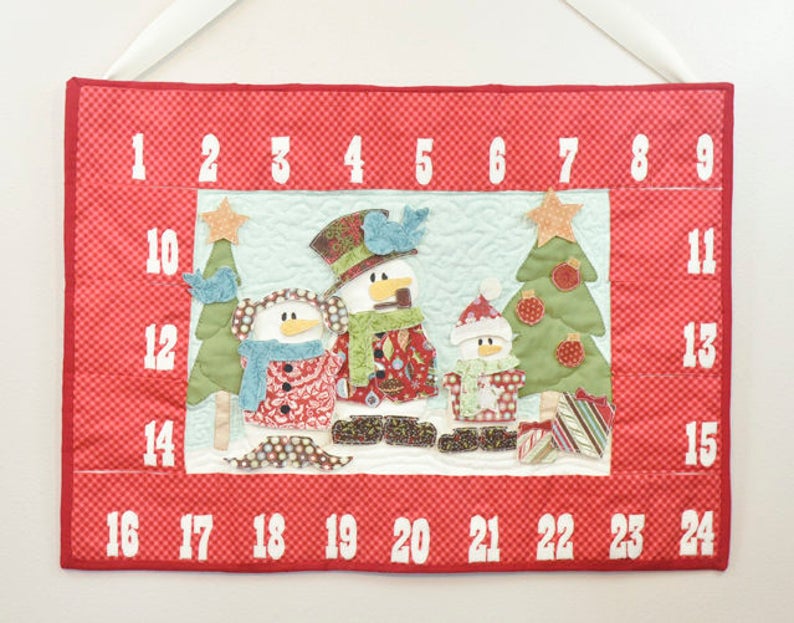 Snowman Advent Calendar Sewing Pattern | Christmas Countdown | Quilted ...