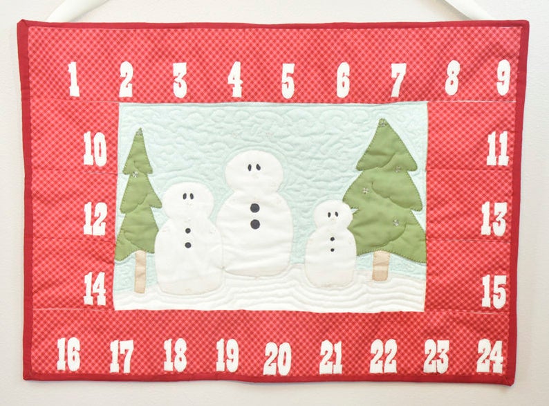 Snowman Advent Calendar Sewing Pattern | Christmas Countdown | Quilted ...
