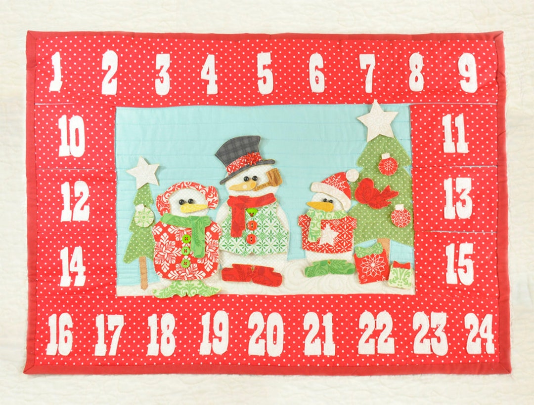 Snowman Advent Calendar Sewing Pattern | Christmas Countdown | Quilted ...