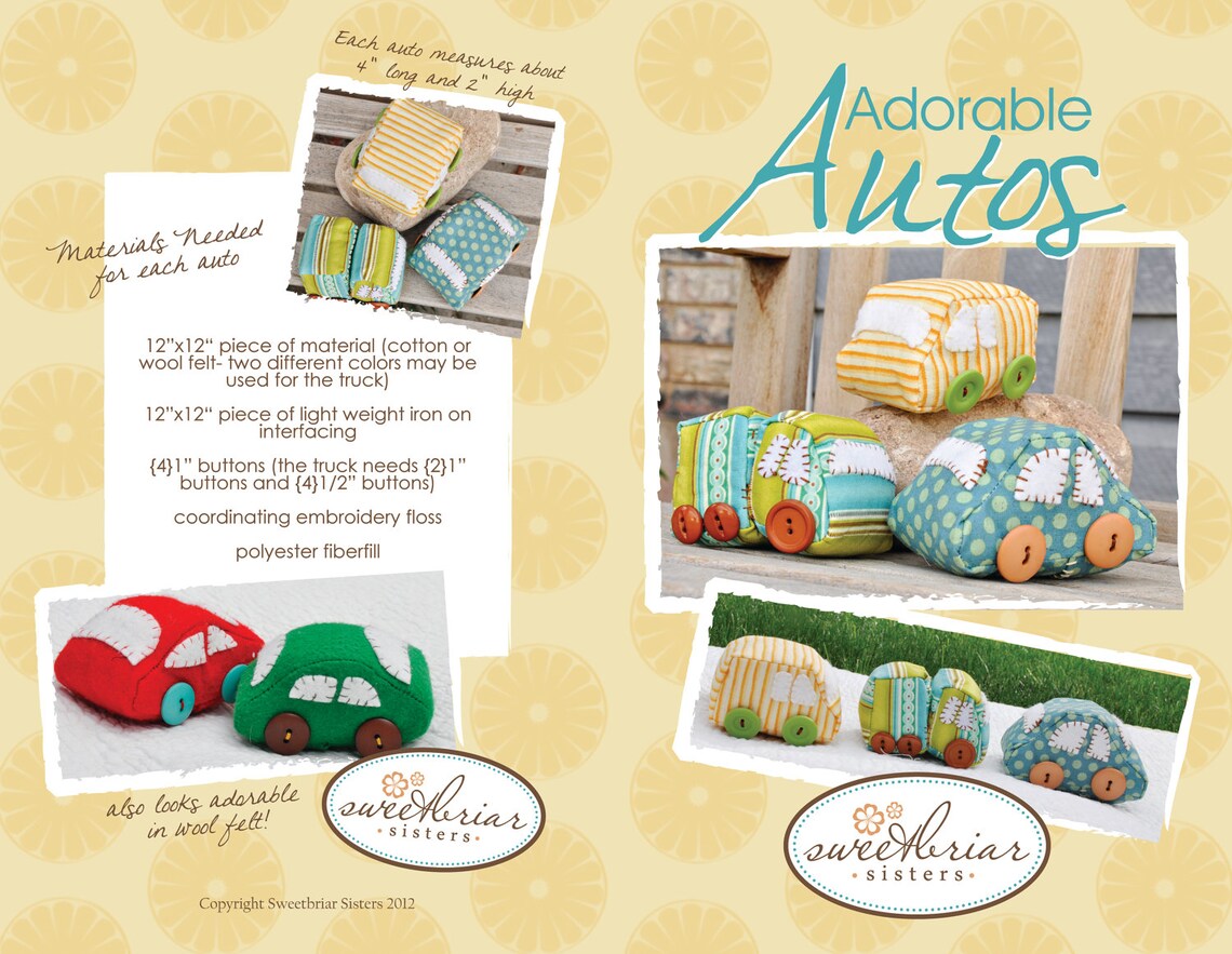 Toy Car Sewing Pattern | Softie Pattern | Sewing for Boys | Car | Van ...