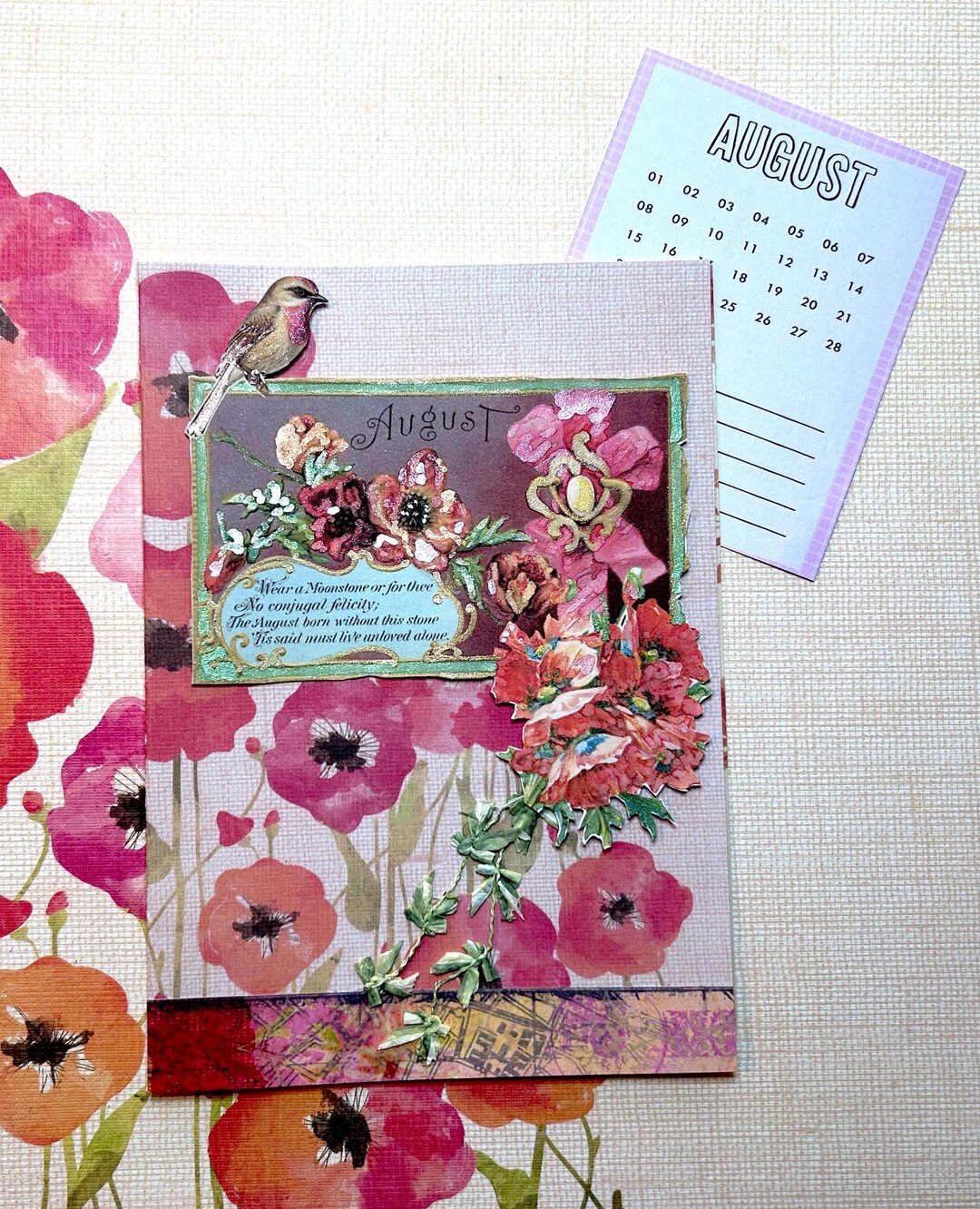 August Birthday Month Birthday Card, August Birthday, Birth Flower ...