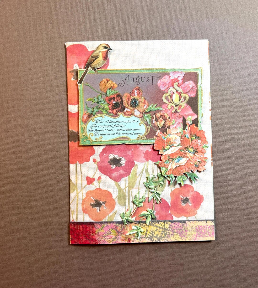 August Birth Month Birthday Card, August Birthday, Birth Flower August ...