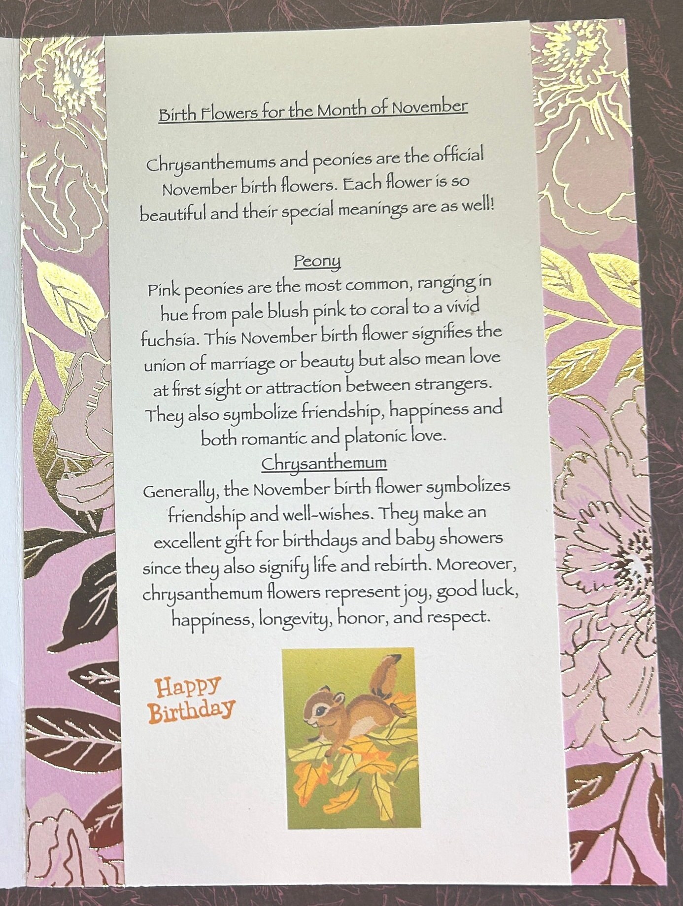 November Birthday Month Card, Birthday Card for November Birthdays ...