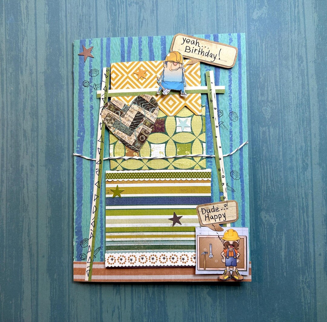 Building a Birthday Cake Card, Building a Cake Card, Builders Making a ...